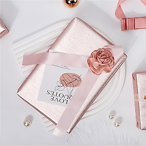Flyhill Mini Wrapping Paper Roll-17inch X 198inch（23.4sqft -Solid Color with Rose Gold Brush Metallic Shine for Christmas,Birthday,Wedding,Baby Shower,Valentine's Day