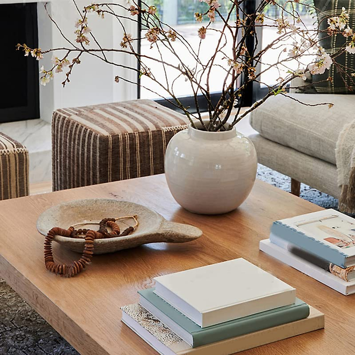 LITFAD Nordic Style Rectangle Coffee Table Solid Wood Cross Legs Cocktail Table Pine Living Room Table Hotel Homestay Log Tea Table - 63" L x 27.5" W x 18" H