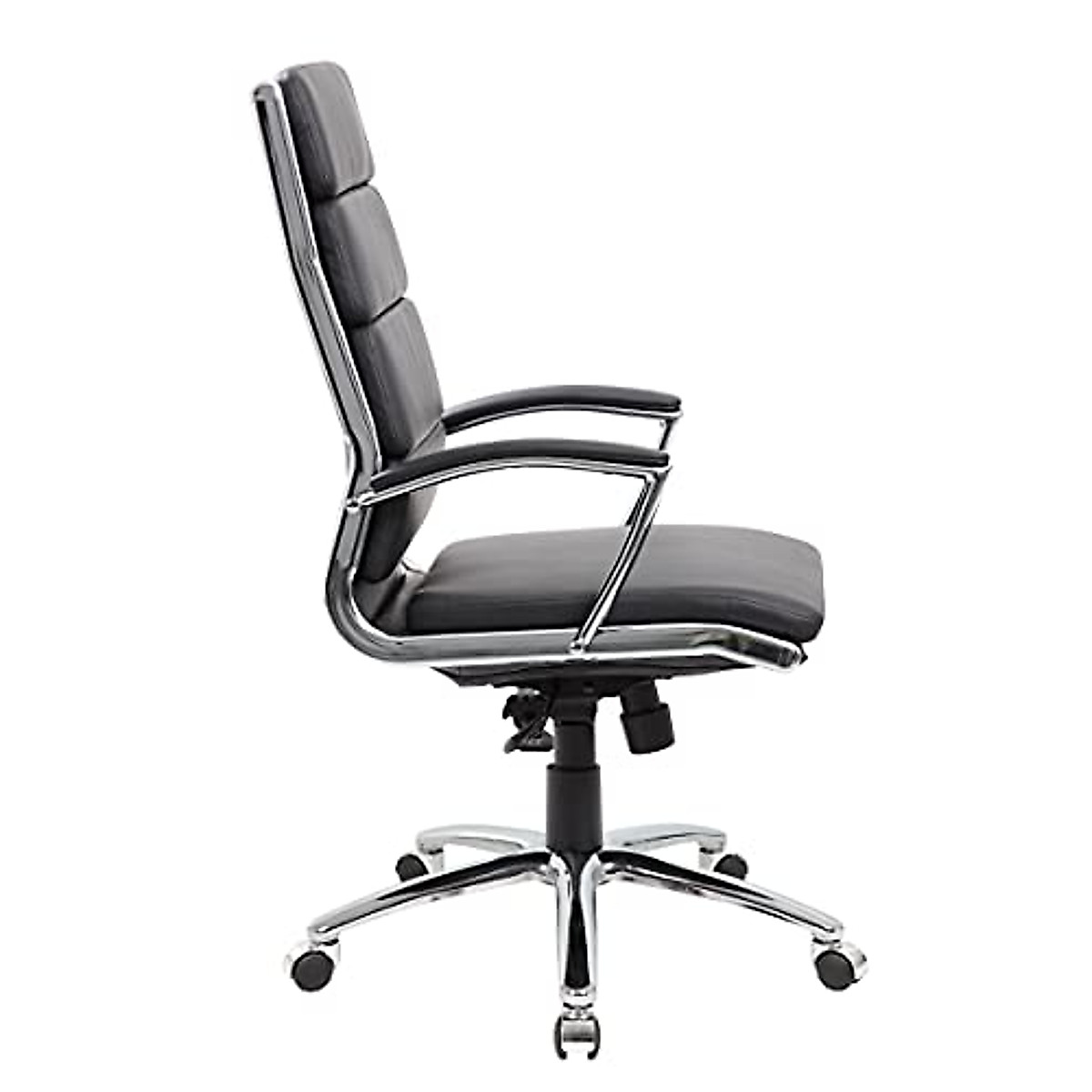 Boss Office Products CaressoftPlus Executive Chair, Traditional, Metal Chrome Finish 30D x 27W x 42H in