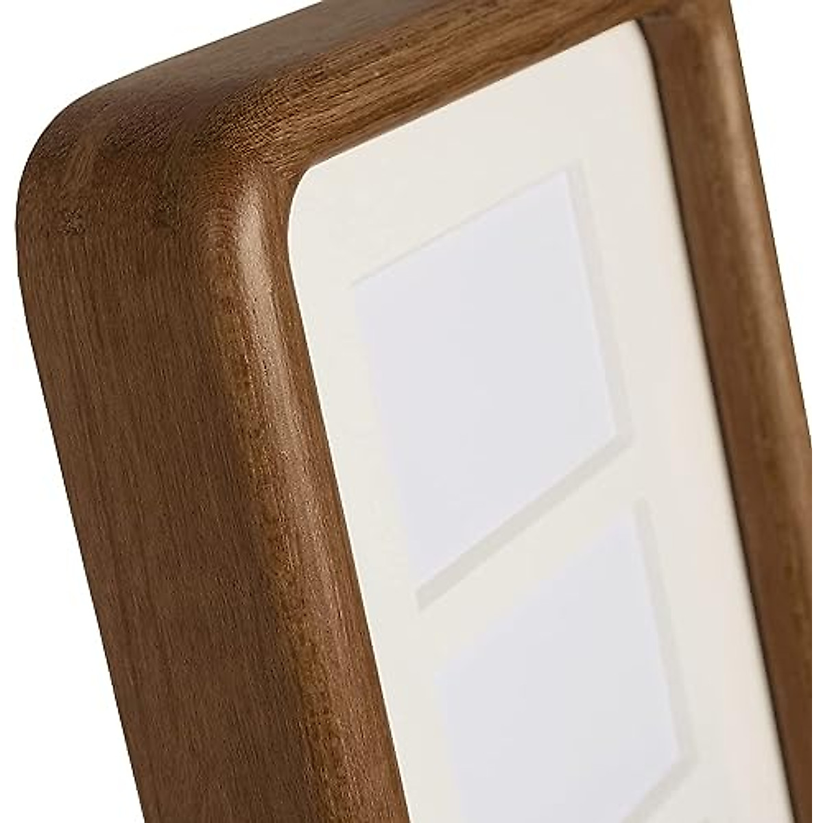 Solid Wood Collage Picture Frame Multi Openings Photo Frame 4x12 / 4x16 Matted to 1.5x2.5 for Wall and Tabletop Display (6 Opening Walnut)