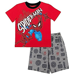 Marvel Avengers Spiderman Toddler Boys 4 Piece Mix n' Match T-Shirt & Shorts Set 5T