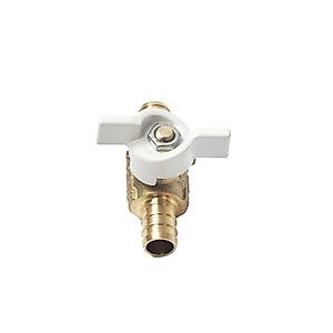 1/2-in Brass Pex Ball Valve, 1/4 Turn Pex Shut Off Valve with White T-handle,1/2" Mini Brass Pex Barb Valve for Pex Tubing for Hot or Cold Water- (2-Pack)