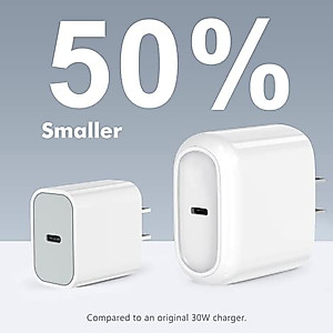USB C Charger, 30W Wall Charger for iPhone Fast Charger Power Adapter for iPhone 13/12 with PD 3.0 Type C Charging Block Compatible with iPhone 13 Pro Max/12 Pro Max/11 (1 Pack)