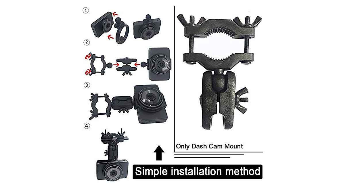 CALIDAKA Car Interior Holder - Universal Dash Cam Mount with 360° Rotation