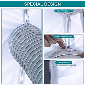 400CM(157") Portable AC Window Seal Kit for Casement/Crank/Push Out/Skylights Window: Upgrade Air Conditioner Window Vent Kit Fits All Mobile Air-Conditioning With Zip and Adhesive Fastener Detachable