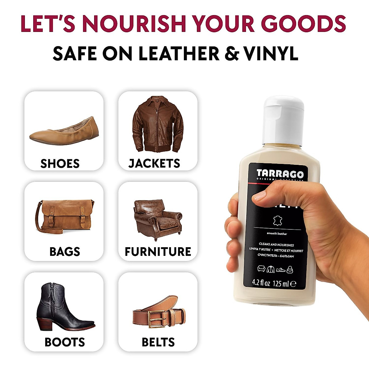 Tarrago Leather Balm Conditioner- Nourishes and Restores Color for Smooth, Patent, Exotic, and Reptile Leather - 4.23oz - Neutral #00