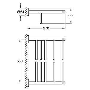 Grohe Essentials 22 In. Multi-Towel Rack