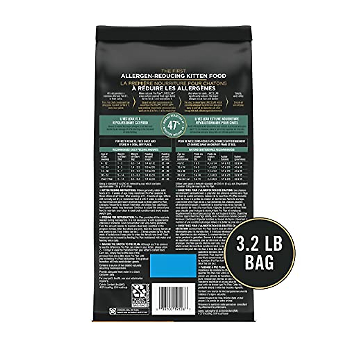 Purina Pro Plan LiveClear Dry Cat Food for Kittens Chicken & Rice Formula - 3.2 lb. Bag