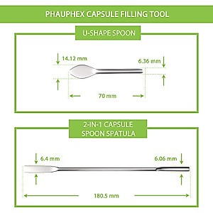 10 PCS Capsule Filling Tool Kit for Pill Filler - Lab Scoops 000# 00# 0# 1# 2# Lab Spoons Tool Suitable for Medication, Supplements, Turmeric Powder Capsules