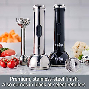 All-Clad Cordless Rechargeable Stainless Steel Immersion Multi-Functional Hand Blender, 5-Speed, Silver