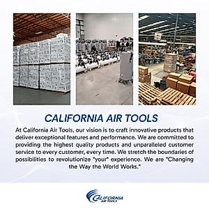 California Air Tools 8010 PK 1.0 HP Ultra Quiet and Oil-Free Air Compressor and LVLP Spray Painting Kit, 8 Gallon Steel Tank, Lightweight with Wheels, 60 dBA Noise Level