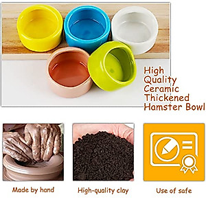 Fitlyiee Ceramic Chew-Resistant Hamster Bowl Dish for Hamsters Hedgehog Guinea Pig and More Small Animals (Pink)
