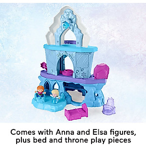 Disney Frozen Toy, Little People Playset with Anna and Elsa Toys Lights and Music for Toddlers, Elsa's Enchanted Lights Palace