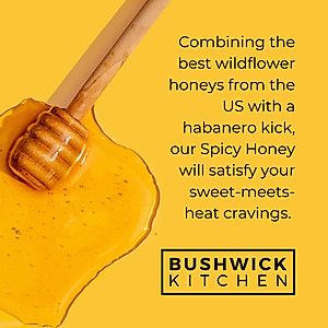 Bushwick Kitchen Bees Knees Spicy Honey, Natural Gourmet Honey Infused with Chili Peppers, 13.5 Ounces