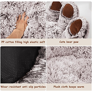 Pet Round Bed of Paw Shape Dog Bed Large Round Calming Dog Bed Comfortable and Soft Fur Beds for Large Dogs Pet Supplies Clearance, X-Large Size (31"×31"×16")