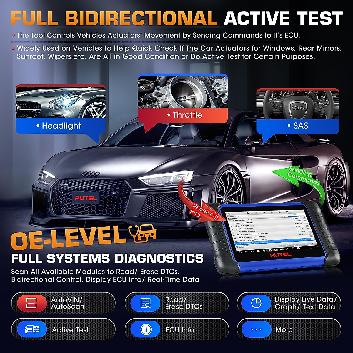 Autel MaxiIM IM508S: 2024 Pro Key Fob Programming Tool w/ XP200 Programmer, IM508 KM100 Upgrade, OS11 4+64G 2.4&5G WiFi, 3000+ Active Test OE Full Diagnosis, 40+ Resets As MK900 MX900, FCA SGW