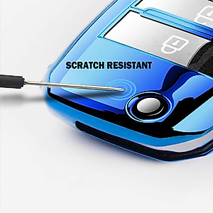 Car Key Fob Cover,Fit for Kia Folding Key Fob Optima Alloy Keychain Silver…