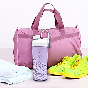 bzyoo 26oz Double-Walled Stainless Steel Insulated Tumbler with Straw Leak Proof Ideal for Smoothies, Ice Tea or Coffee Includes Mixer Ball BPA Free - Organica Purple