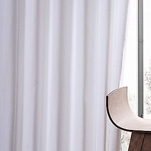 HPD Half Price Drapes Vintage Cotton Velvet Curtains for Living Room 50 X 84 (1 Panel), VCCH-VET20802-84, Powder White