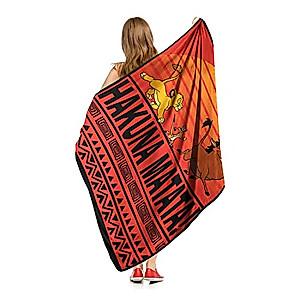 Northwest Lion King Micro Raschel Throw Blanket, 46" x 60", Safari Pals