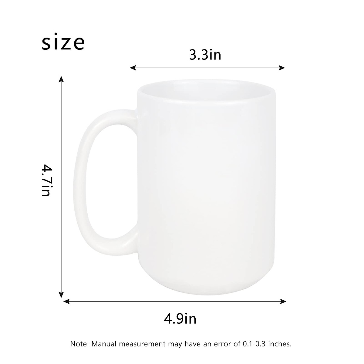 MAIKESUB Sublimation Blank Ceramic Coffee Mugs Set of 6 Pcs White Mugs 15 oz Porcelain Espresso Cups Sublimation Mugs Blank DIY for Coffee Soup Tea Milk Latte Hot Cocoa etc