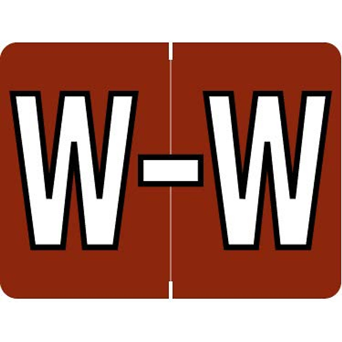 Doctor Stuff - File Folder Labels, Alphabet Letter W, Datafile - AL8720 Series Compatible Alpha Stickers, Brown, 15/16" x 1-1/4", 500/Roll