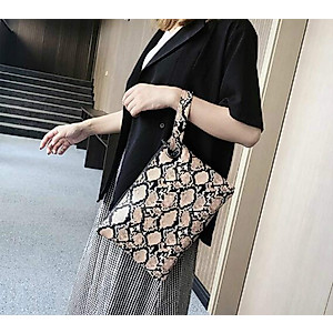 Suillty Women's Oversized Snakeskin Clutch Envelope Bag Messenger Handbag Tote Wristlet Bag