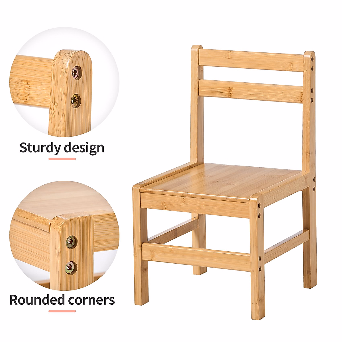 UNICOO® Kid Desk and Chair Set–Bamboo Lift-Top Child Desk with Storage and Hutch, Ideal Kids Desks for Homework, Compact Design for 3-8 Years Old, Small Kids Desk and Chair Set(C007-Nature)