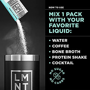 LMNT Keto Electrolyte Powder Packets | Paleo Hydration Powder | No Sugar, No Artificial Ingredients | Raw Unflavored | 30 Stick Packs