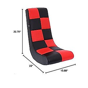 THE CREW FURNITURE Boost Video Rocker Gaming Chair, Polyurethane, Red