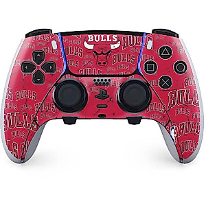 Skinit Gaming Decal Skin Compatible with PS5 DualSense Edge Pro Controller - Officially Licensed NBA Chicago Bulls Blast Design