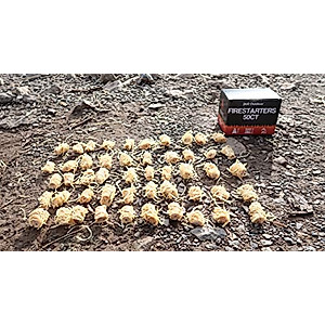 J&R Outdoor 50pc Fire Starter Pack, Extended Burn time FireStarters for Indoor and Outdoor uses, FireStarters for Fireplace, Campfires, Grilling, Wood Stoves, No Odor and Water Resistant