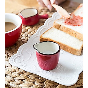 CHOOLD Colorful Mini Ceramic Creamer,Coffee Milk Creamer Pitcher/Serving Pitcher/Sauce Pitcher/Milk Creamer Jug for Kitchen 4Pcs (Multiple Color)