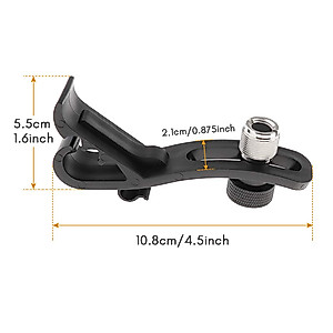 Alnicov Black Drum Mic Shockproof Clamp Metal Movable Mount Kit Hard Groove Gear Universal Mic Clip Adjustable