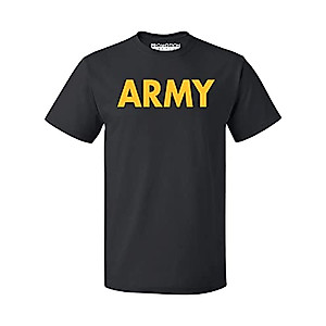US Military Gear Army Training PT Men's T-Shirt, L, Black