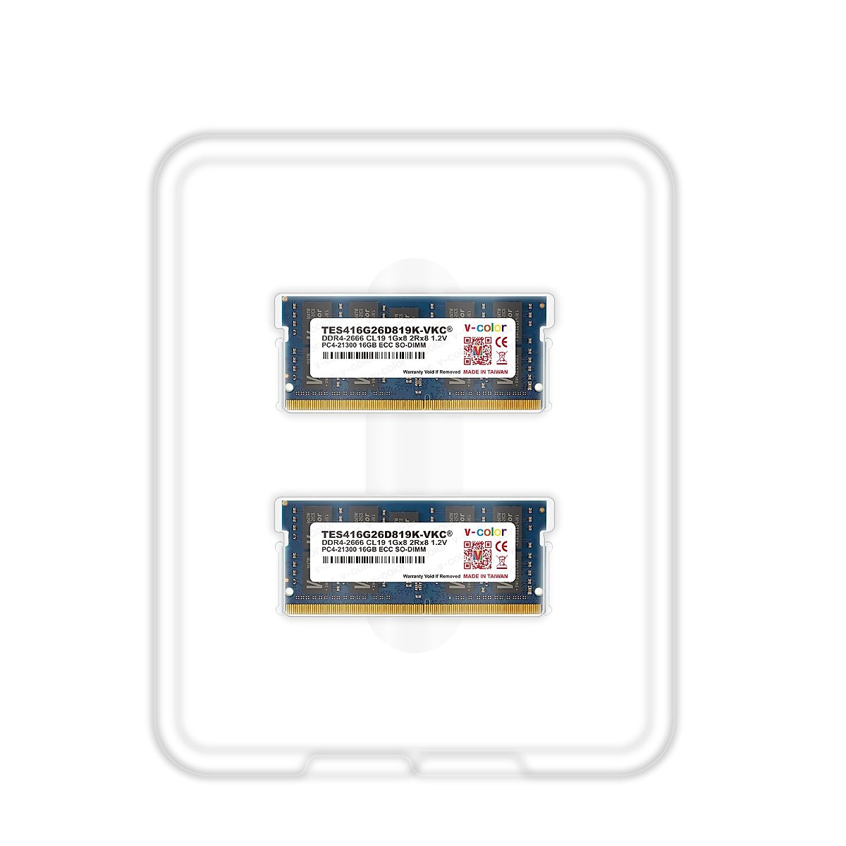 V-Color 32GB (2 x 16GB) ECC SO-DIMM DDR4 2666MHz (PC4-21300) for NAS Micro Server/Workstation/Compatible with Synology 21 Series 2Rx8 CL19 1.2V (TES416G26D819K-VKC)