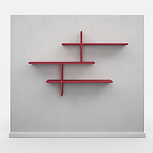 Ada Home Décor Webster Wall Shelf, 48.5'' x 31.5'' x 8.5'', Burgundy