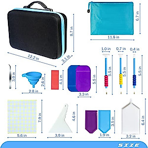 MoeeBtee Diamond Painting Storage Containers, 60 Slots Diamond Painting Accessories and Tools Portable Diamond Painting Organizer, Diamond Art Storage Case Jewelry Beads Storage Box - Blue