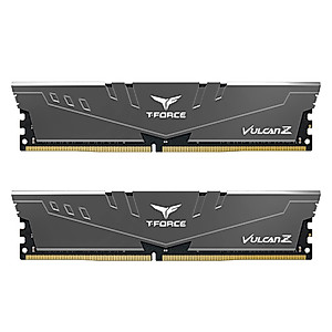 TEAMGROUP T-Force Vulcan Z DDR4 DRAM 16GB Kit (2x8GB) 3200MHz Desktop Memory Module (PC4-25600) CL16 Ram (Gray) - TLZGD416G3200HC16FDC01