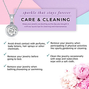 La Joya Sterling Silver Diamond Necklace For Women | Lab Grown 1/6 CT. TW. Bezel Set Single Diamond Necklace | Ideal Gold Plated Solitaire Diamond Necklace for Girls and Teens