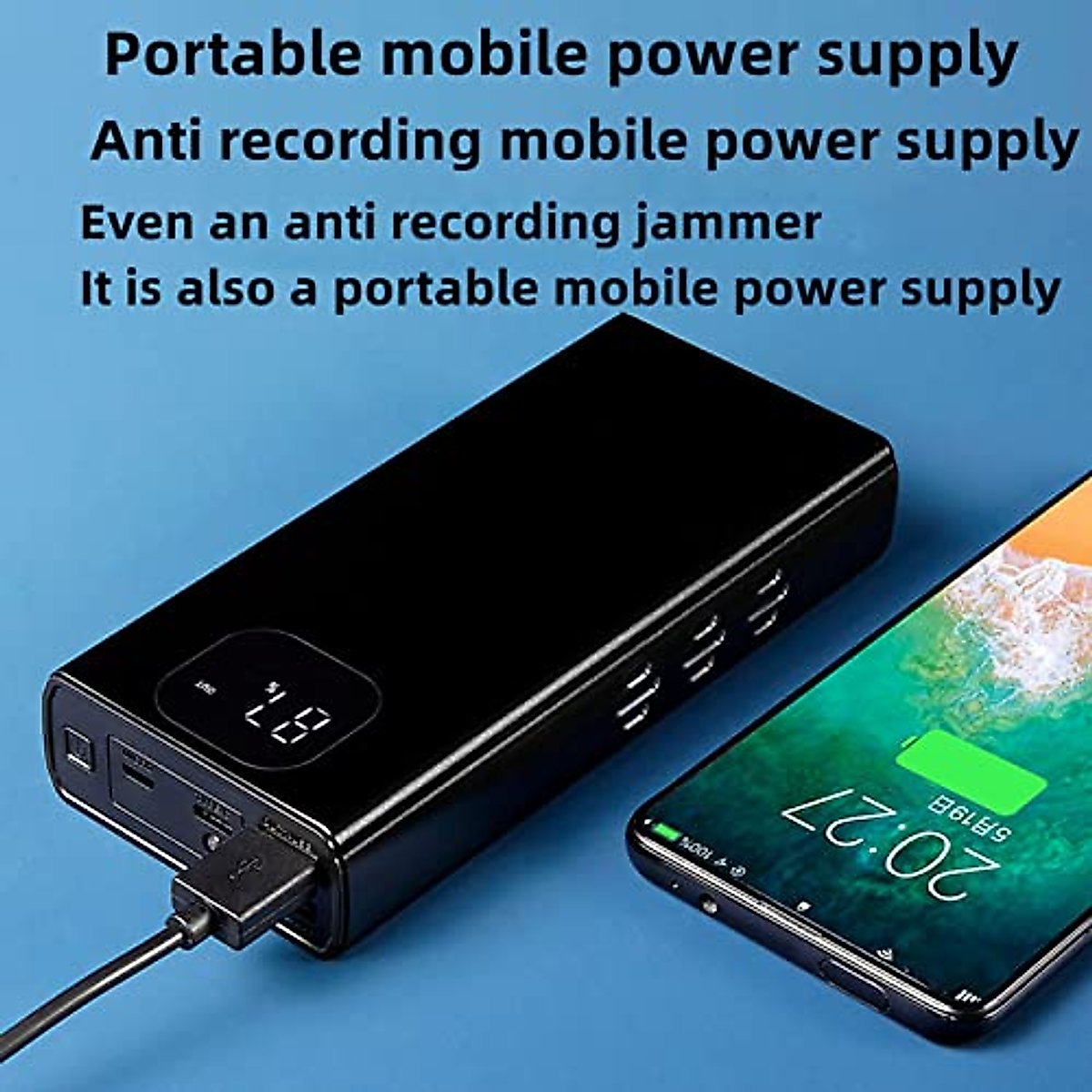 Audio Recording Blocker, Prevent Voice Recording, Powerful Microphone Suppressor Device for Home Office Travel, with Remote Control, 6000mAh Battery(L1)