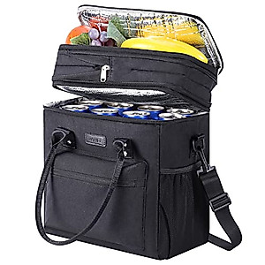 HOMIEE Insulated Lunch Bag for Women/Men, Reusable Lunch Box for Office Picnic Hiking Beach, Durable Waterproof Leakproof Cooler Tote Bag with Adjustable Shoulder Strap