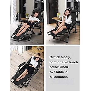 WANGFENG Foldable Deck Chair, Garden Lounge Chair Office Break Nap Backrest Chair Household Multifunction Adjustable Chair, Maximum Load Capacity 200kg (Color : A)