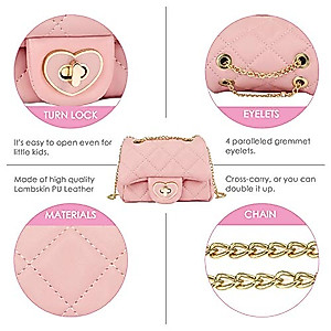 mibasies Kids Purse Toddler Gifts for Little Girls Crossbody Purses Presents (Lambskin pink), mini