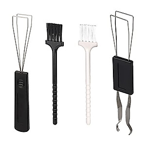 SAVITA 2 Pcs Keycap Puller Mechanical Switch Puller Stainless Steel Keyboard Remover with 2 Pcs Keyboard Brush Must-Have Tool for Mechanical Keyboard Clean, Fixing