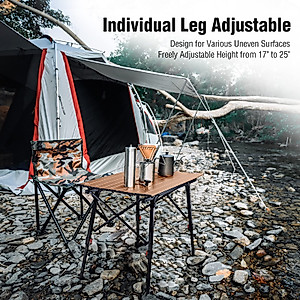 VILLEY Portable Camping Table with Adjustable Legs and Lightweight Backpacking Sleeping Bag with Compression Sack