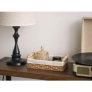 StorageWorks Bathroom Baskets for Organizing, Small Wicker Basket for Bathroom Organizer, Round Paper Rope Storage Basket for Bathroom Countertop, Set of 2