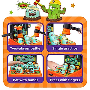 Arcade Game Toys for 3 Year Old, Whack Game Mole, Mini Electronic Interactive Hammering & Pounding Toys, Gift Idea for Toddler Kids Boys Girls Ages 3 4 5 6 7 8+, Cartoon Zombie Style Fun Halloween Toy