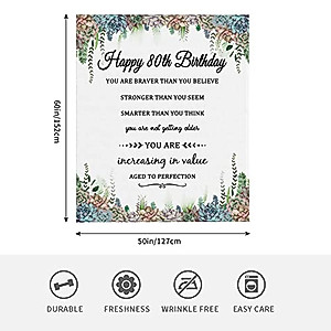 80th Birthday Gifts for Women/Men, Best 80th Birthday Gifts Ideas, Best Birthday Gifts for 80th, 80th Birthday Gifts for Dad/Mom, Happy 80th Birthday Gifts for Parents/Grandparents, Blanket 60X50in