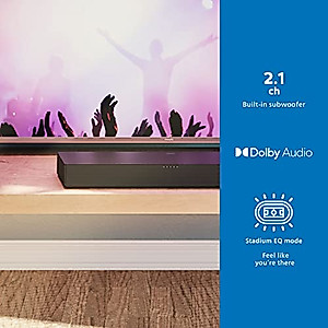 Philips B5706 2.1-Channel Soundbar with Built-in Subwoofer, Stadium EQ Mode